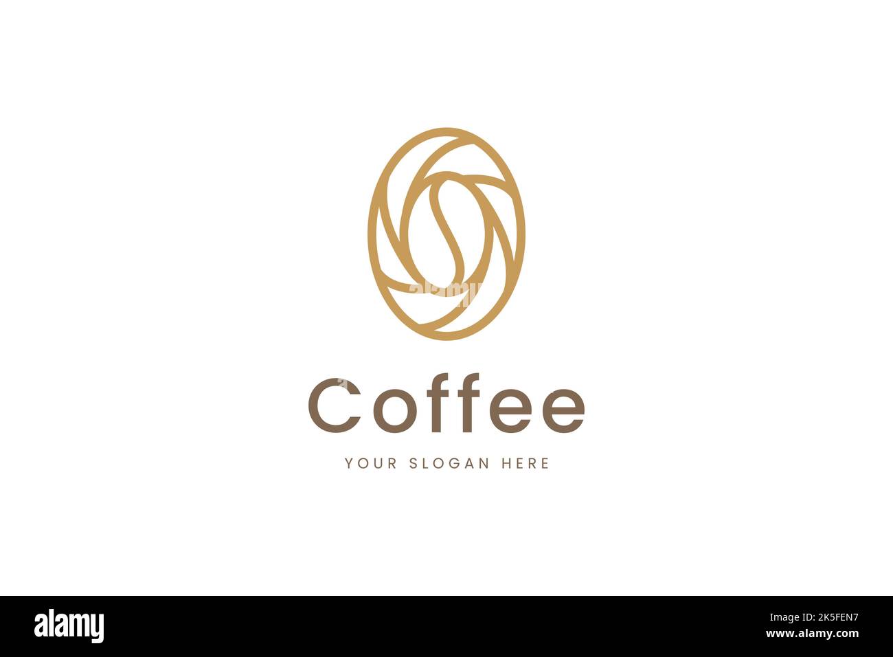 Simple Coffee been and leaf logo in line style Stock Vector Image & Art ...