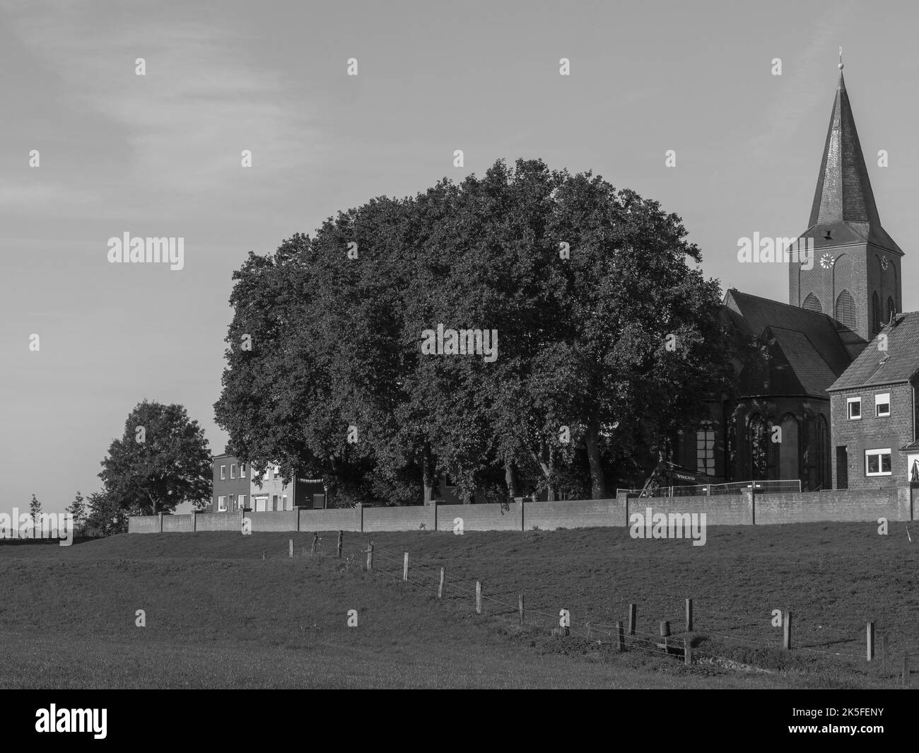 the village of grieth at the river rhine Stock Photo - Alamy