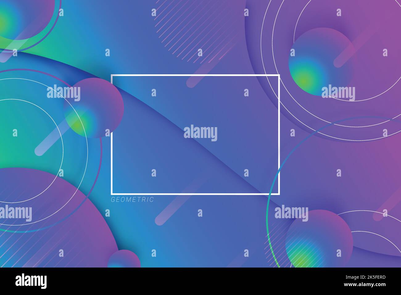 Modern design horizontal poster with bright colorful abstract geometric ...