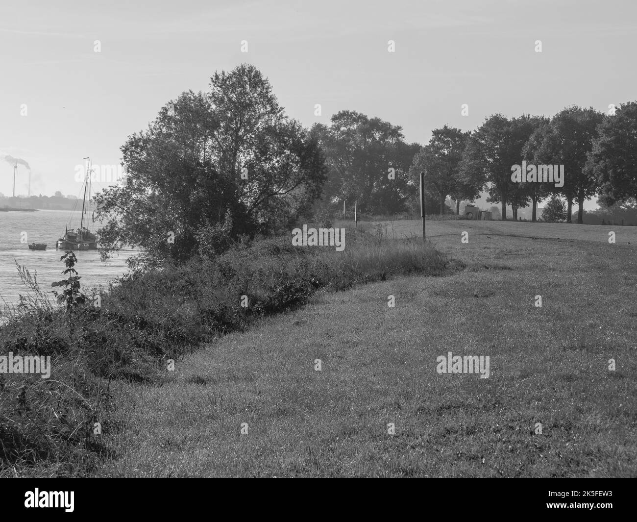 the village of grieth at the river rhine Stock Photo - Alamy