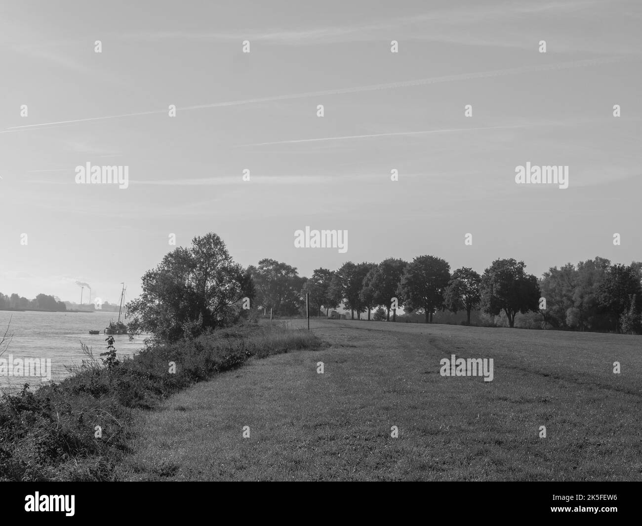 the village of grieth at the river rhine Stock Photo - Alamy