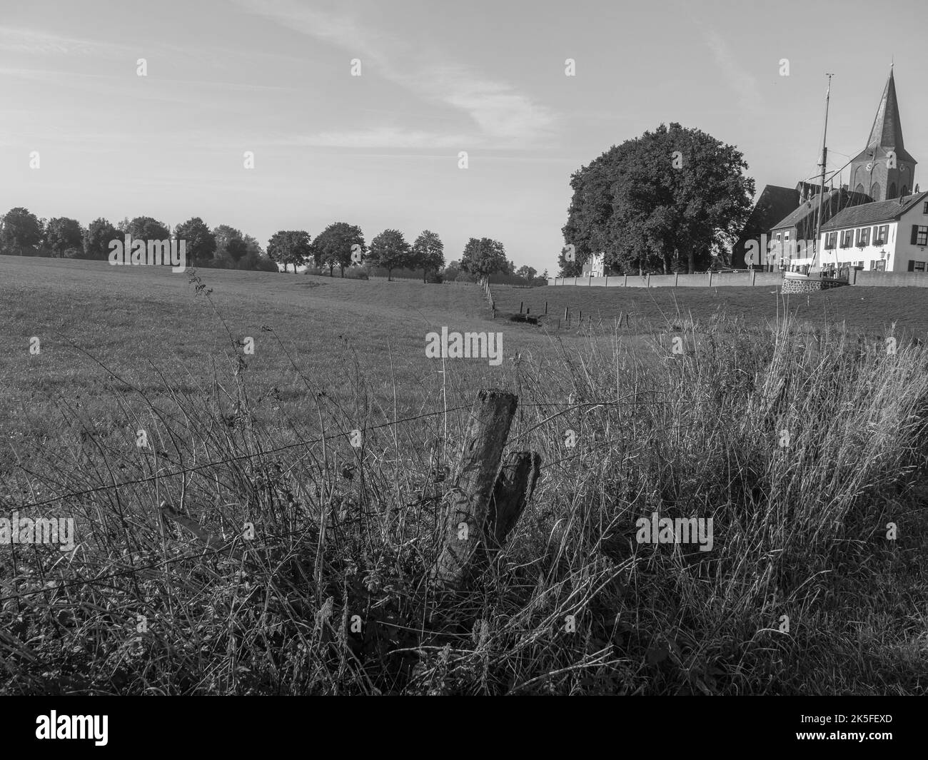 the village of grieth at the river rhine Stock Photo - Alamy