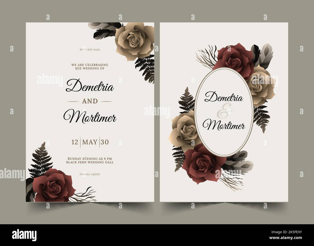 gradient gothic wedding invitations vector design illustration Stock ...