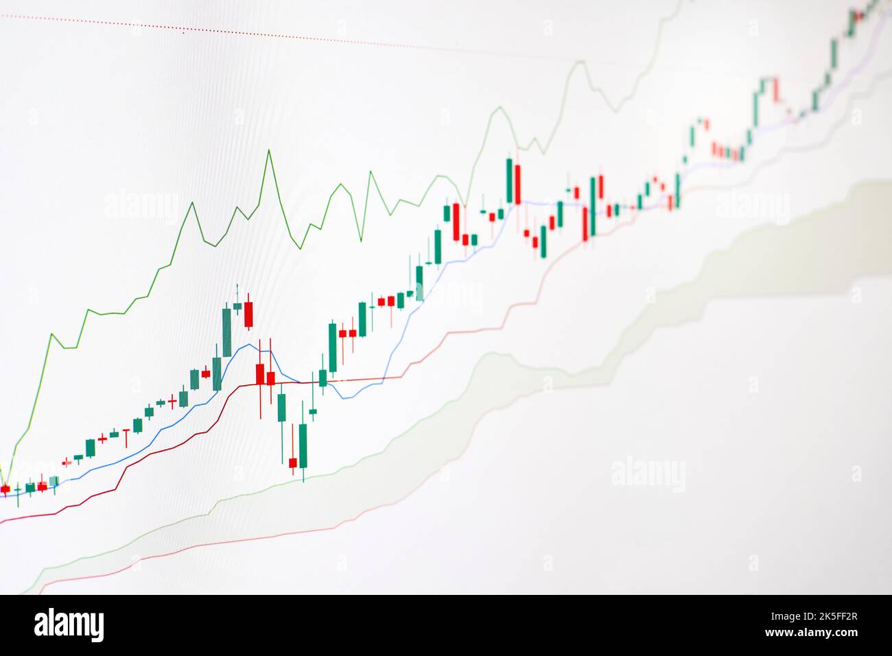 Rising stock market chart on white background Stock Photo - Alamy