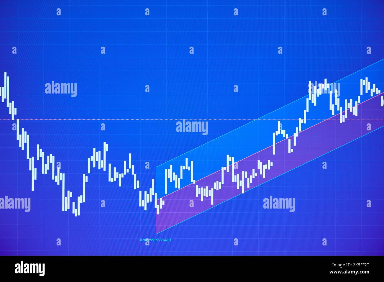 Stock market chart on blue background Stock Photo - Alamy