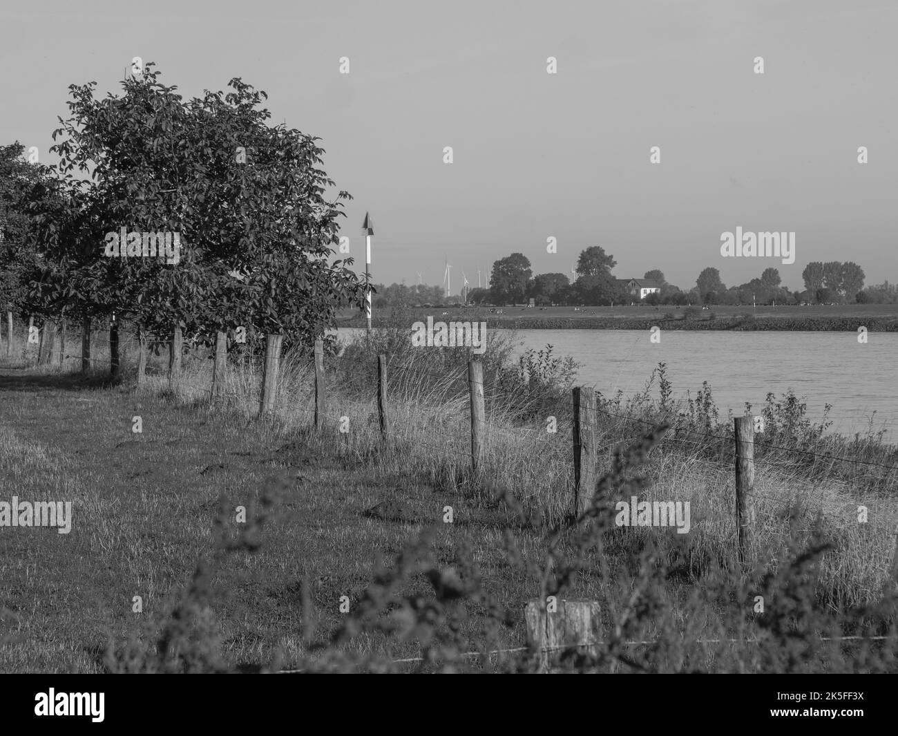 the village of grieth at the river rhine Stock Photo - Alamy