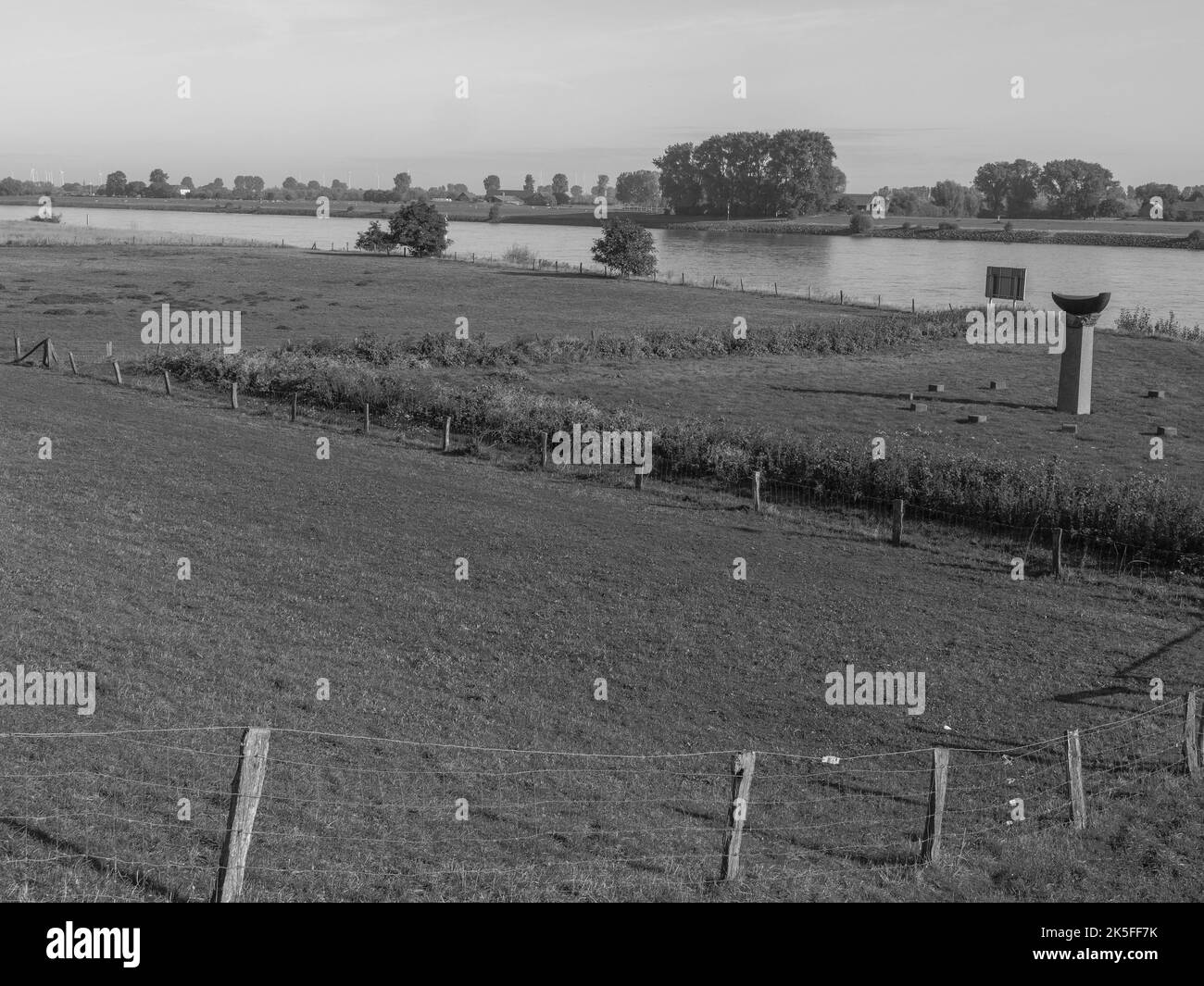 the village of grieth at the river rhine Stock Photo - Alamy
