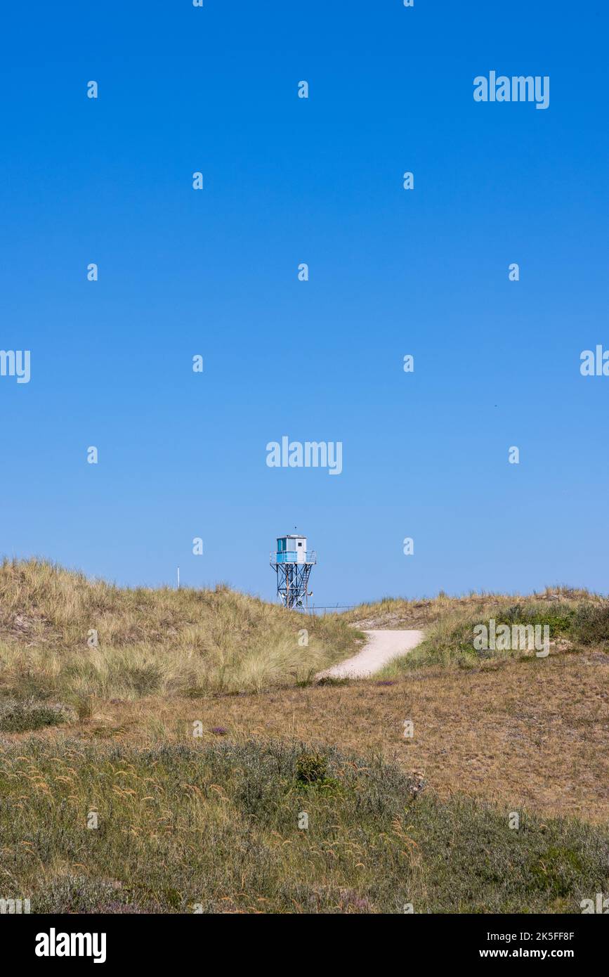 Lookout in dunes area of Petten along the Dutch coast of North Holland ...