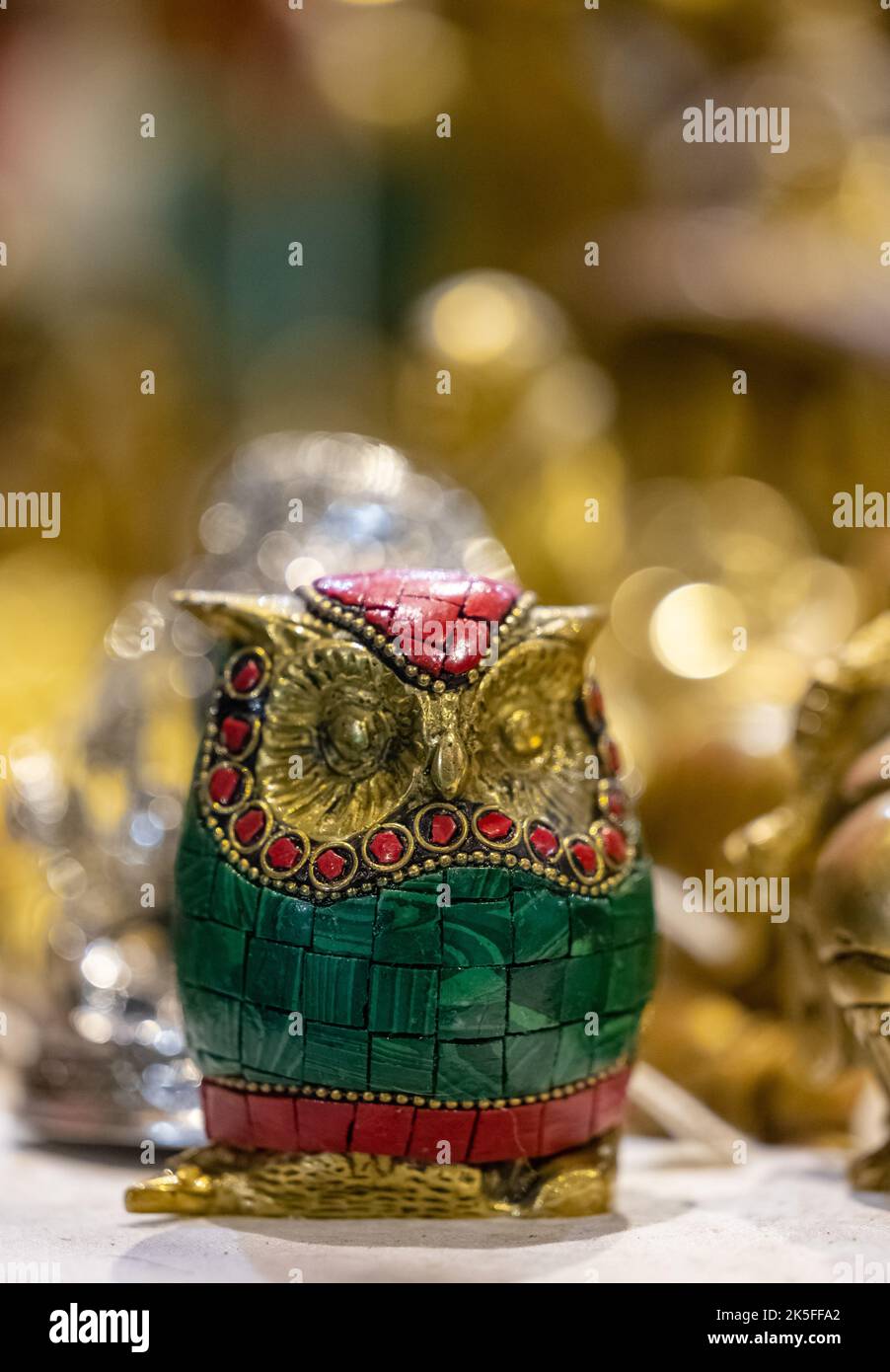Handmade colorful souvenir on display for sale at trade fair in new ...