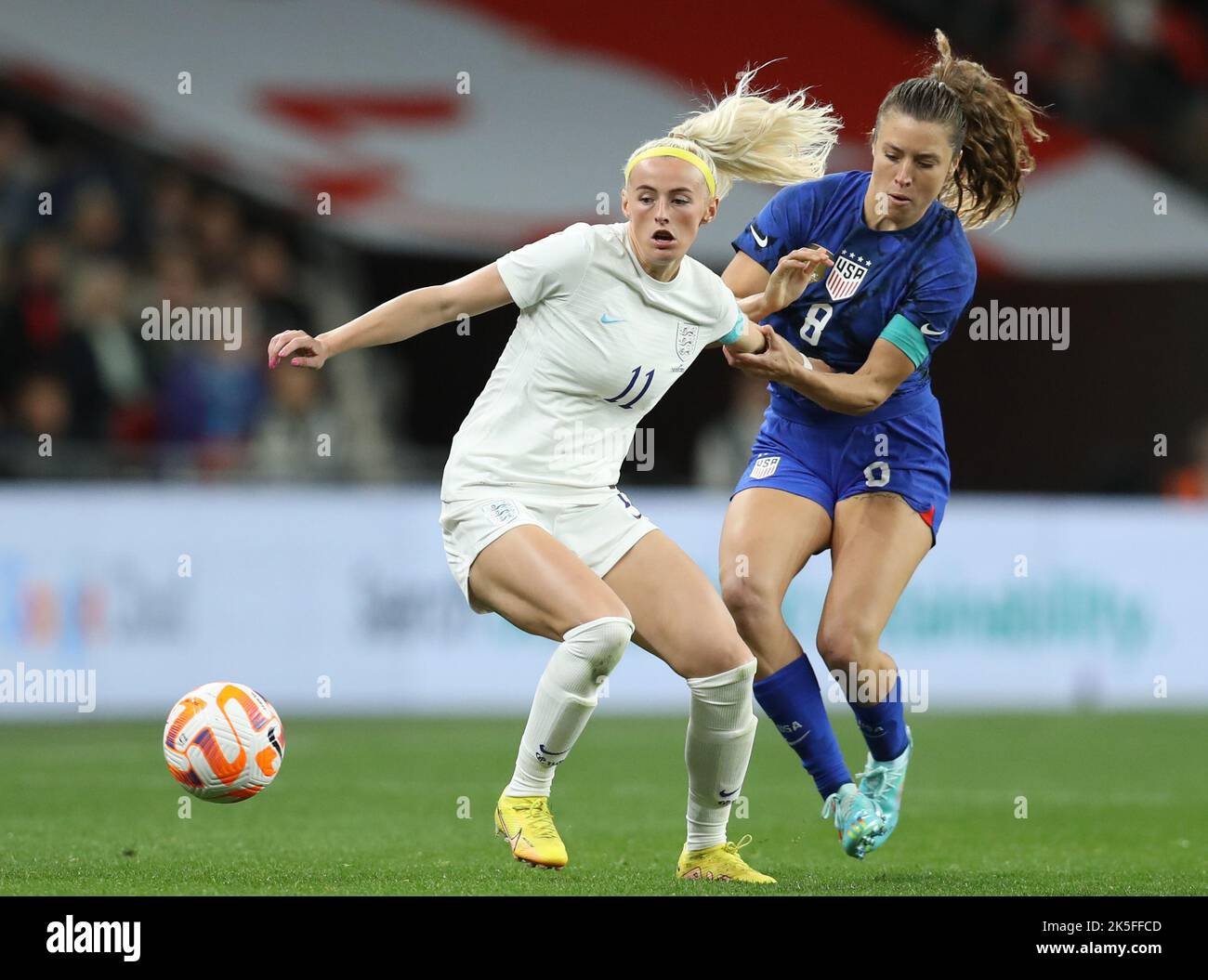 London, England, 7th October 2022. Chloe Kelly of England and Sofia ...