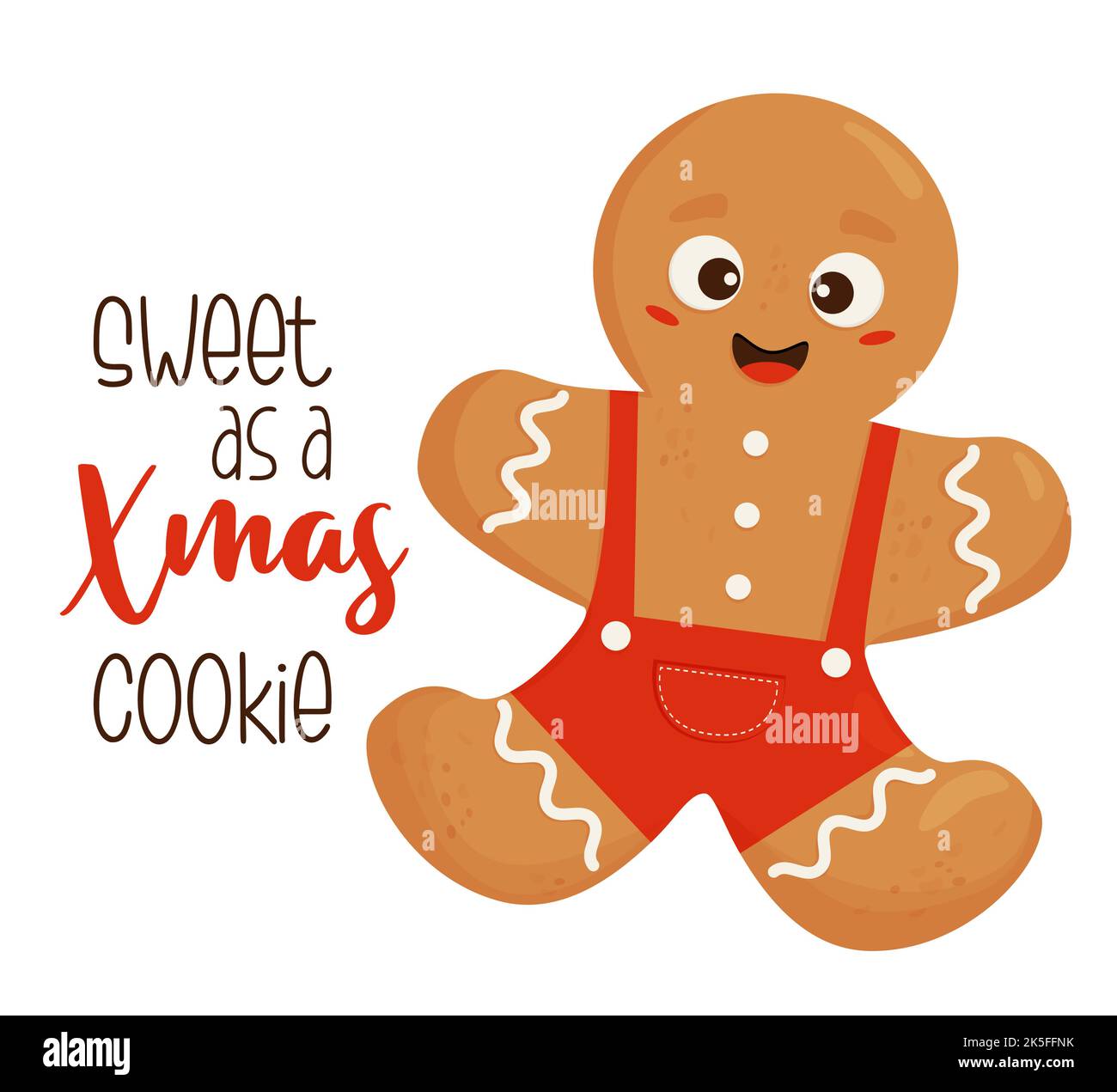 Card with Christmas gingerbread man and cool inscription Sweet as a ...