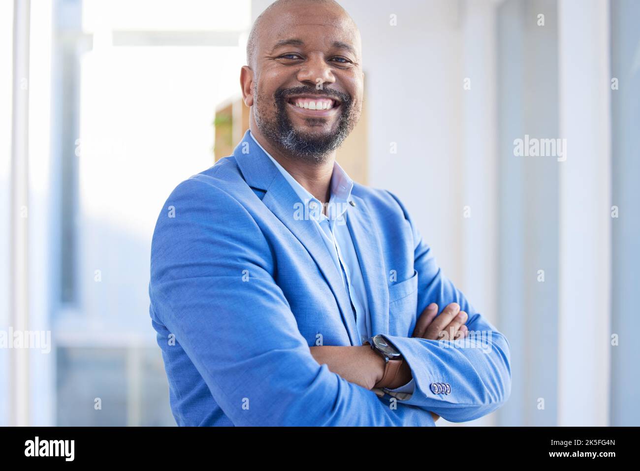 Happy, success and portrait of black man startup ceo, proud, confident ...