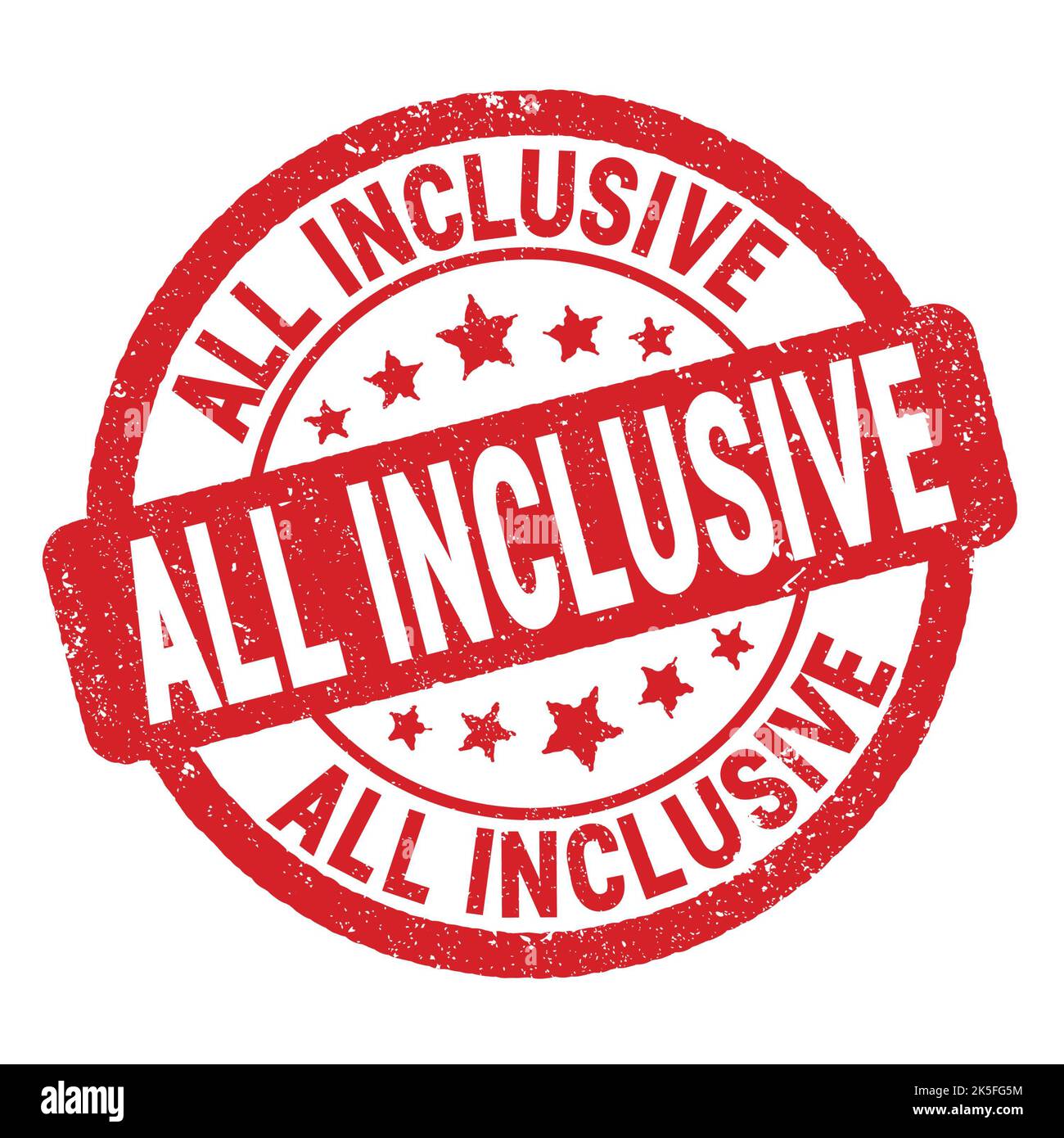 ALL INCLUSIVE text written on red grungy stamp sign Stock Photo - Alamy