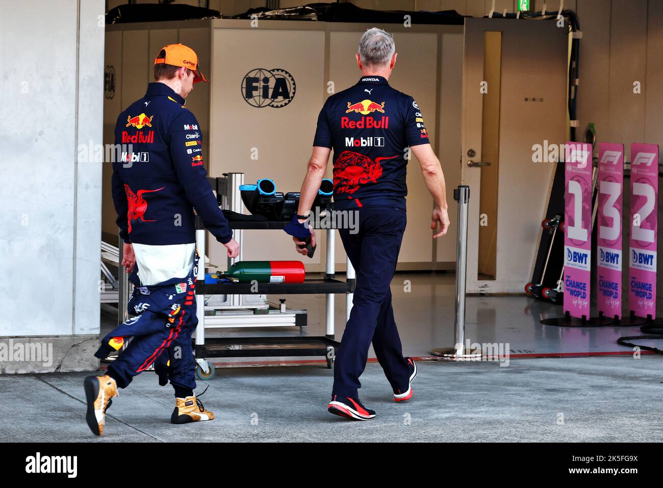 Suzuka, Japan. 08th Oct, 2022. (L to R): Max Verstappen (NLD) Red Bull ...