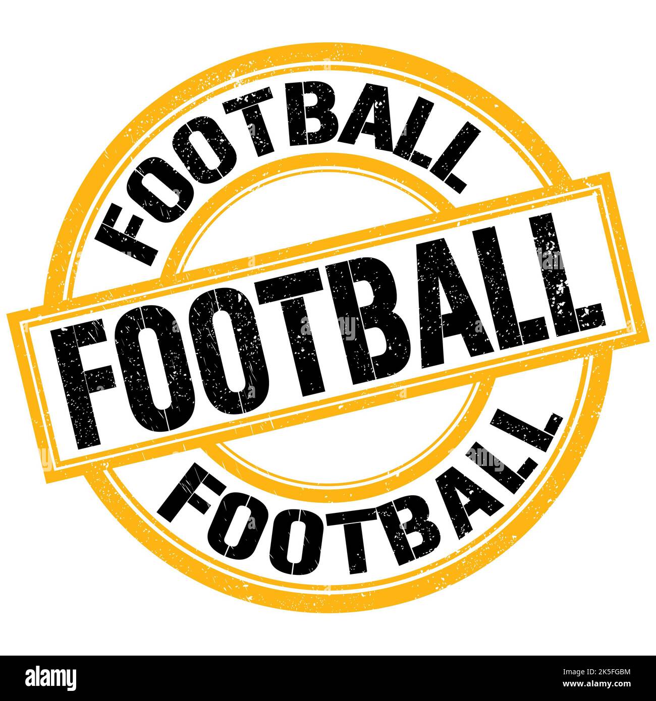 FOOTBALL text written on yellow-black round stamp sign Stock Photo - Alamy