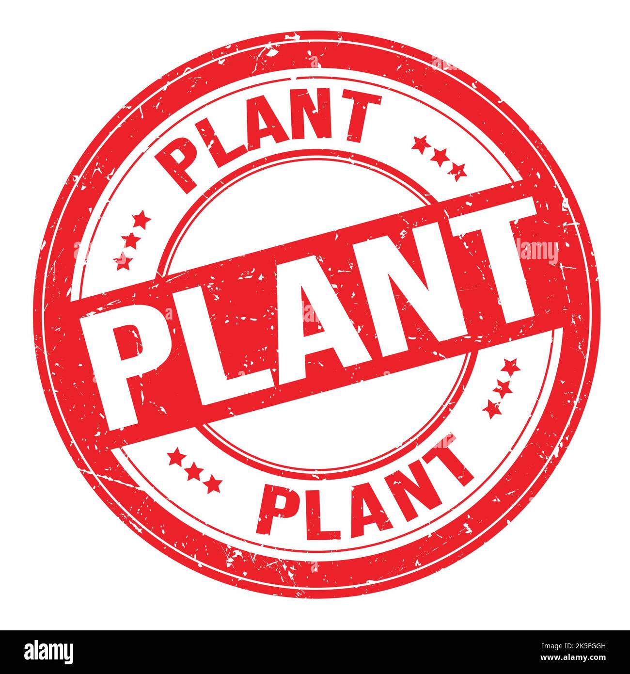 PLANT text written on red round grungy stamp sign Stock Photo - Alamy