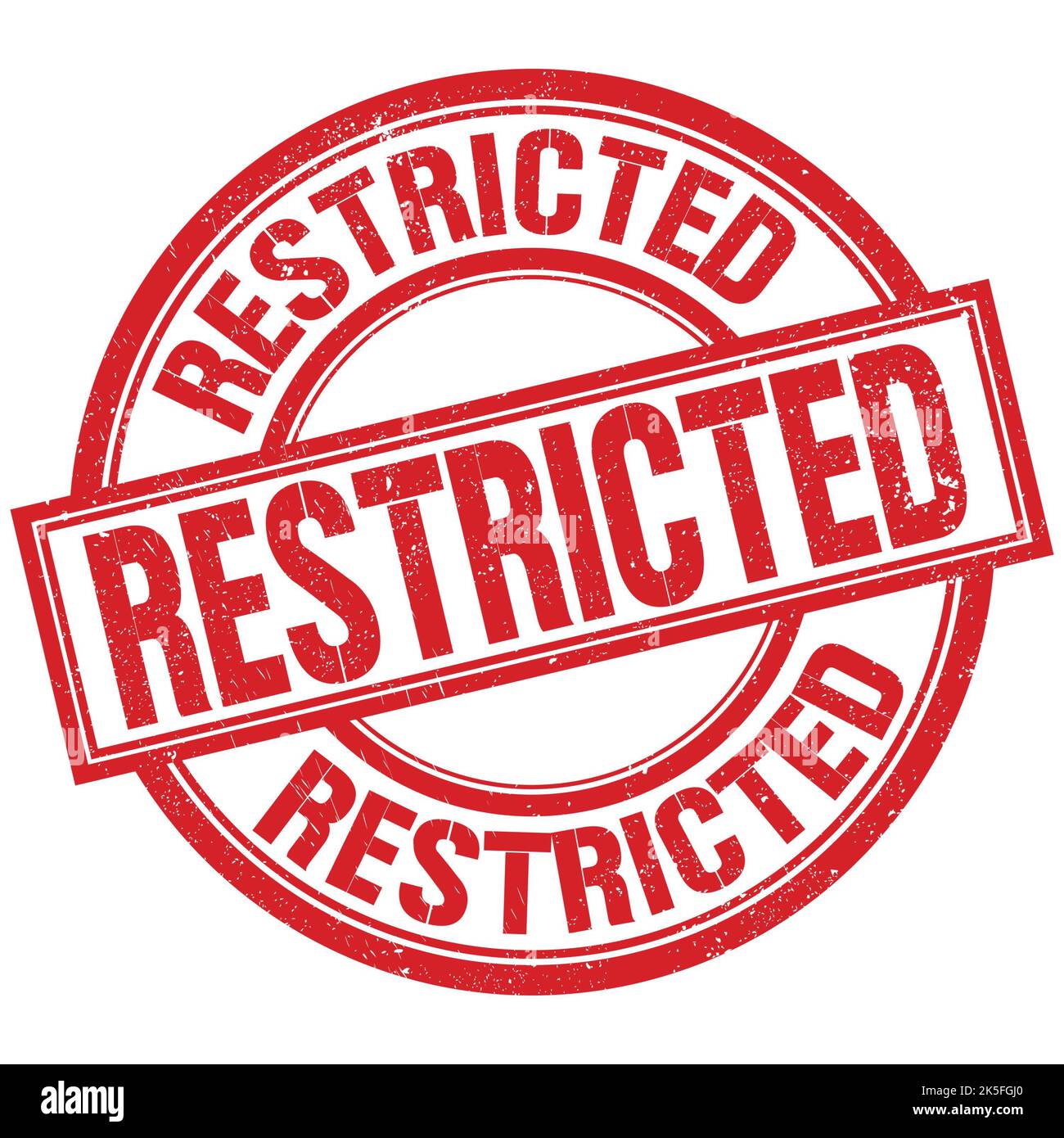 RESTRICTED text written word on red round stamp sign Stock Photo - Alamy