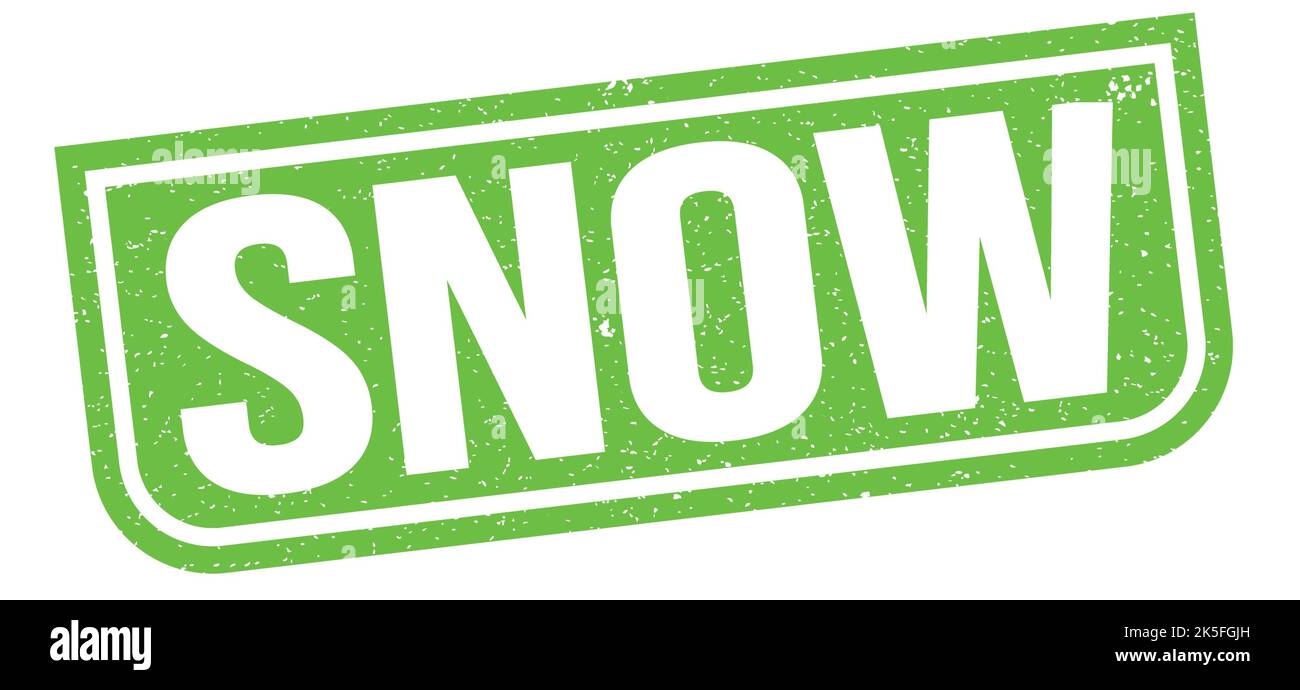 SNOW text written on green grungy stamp sign Stock Photo - Alamy