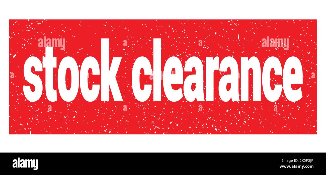 stock clearance text written on red grungy stamp sign Stock Photo - Alamy