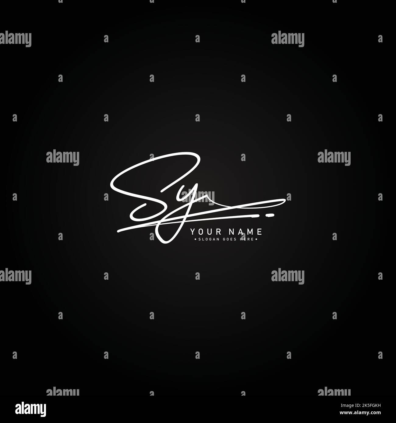Initial Letter SY Logo - Hand Drawn Signature Style Logo - Signature ...