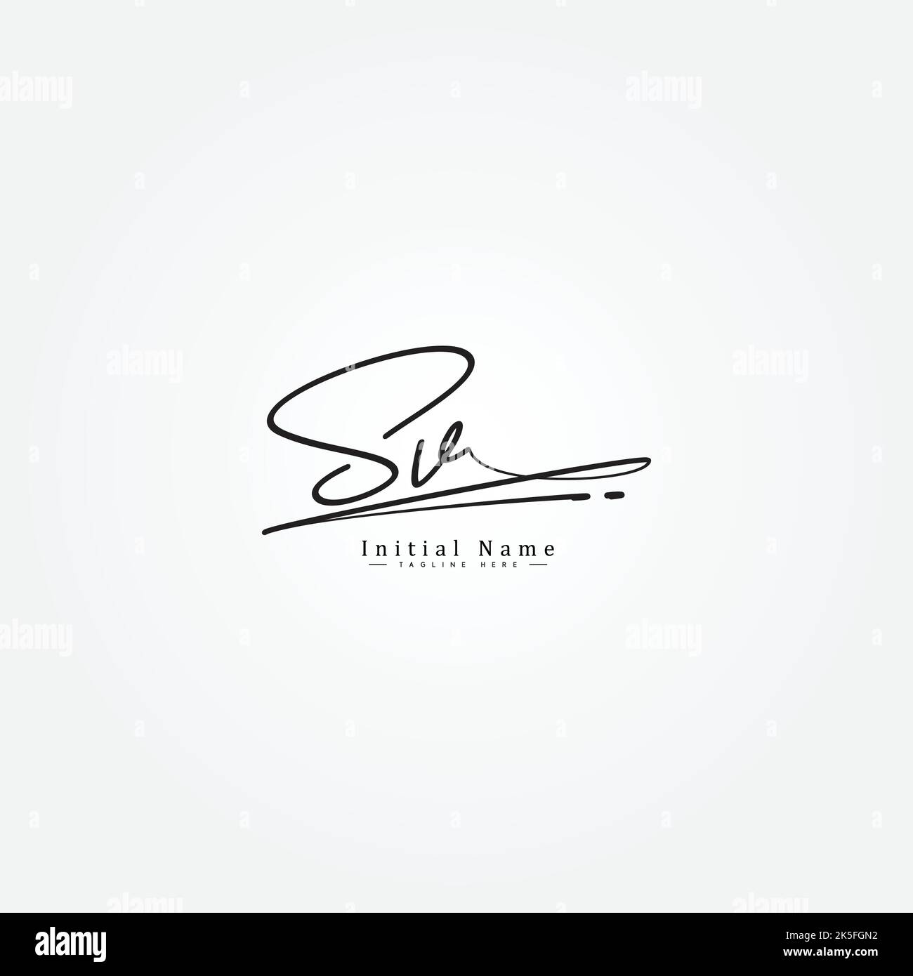 Initial Letter SV Logo - Hand Drawn Signature Logo - Signature Monogram Logo Stock Vector Image ...