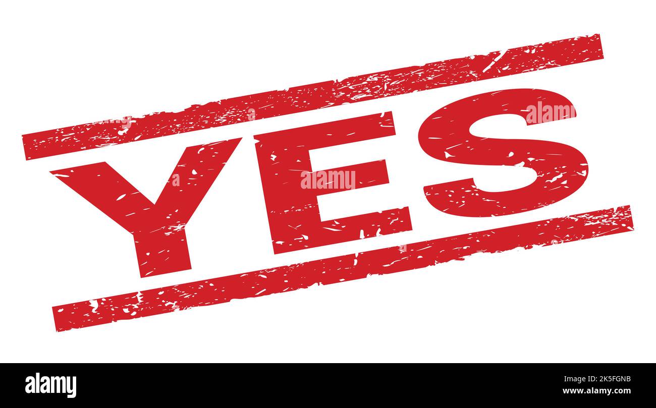 Word yes written on red hi-res stock photography and images - Alamy