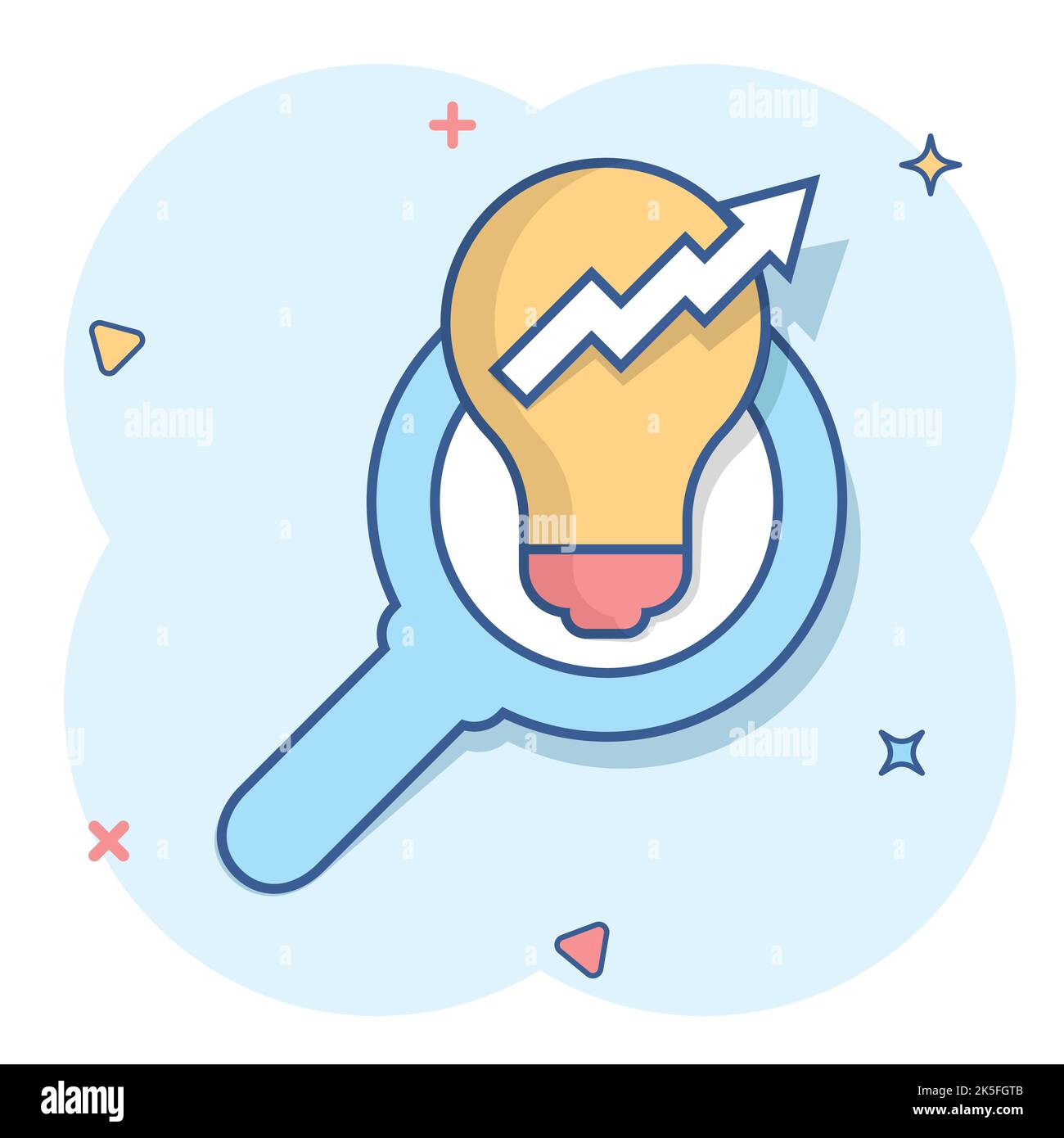 Insight icon in comic style. Bulb vector cartoon illustration on white ...