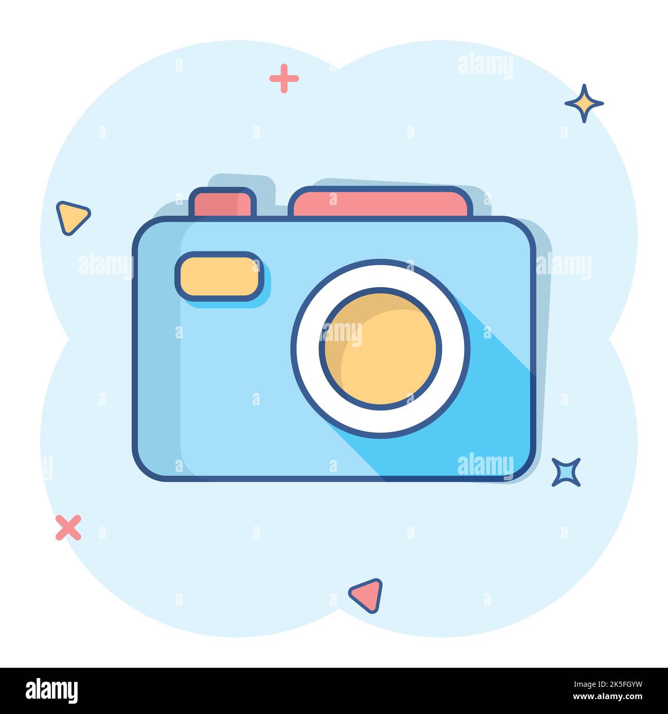 Camera device sign icon in comic style. Photography vector cartoon ...