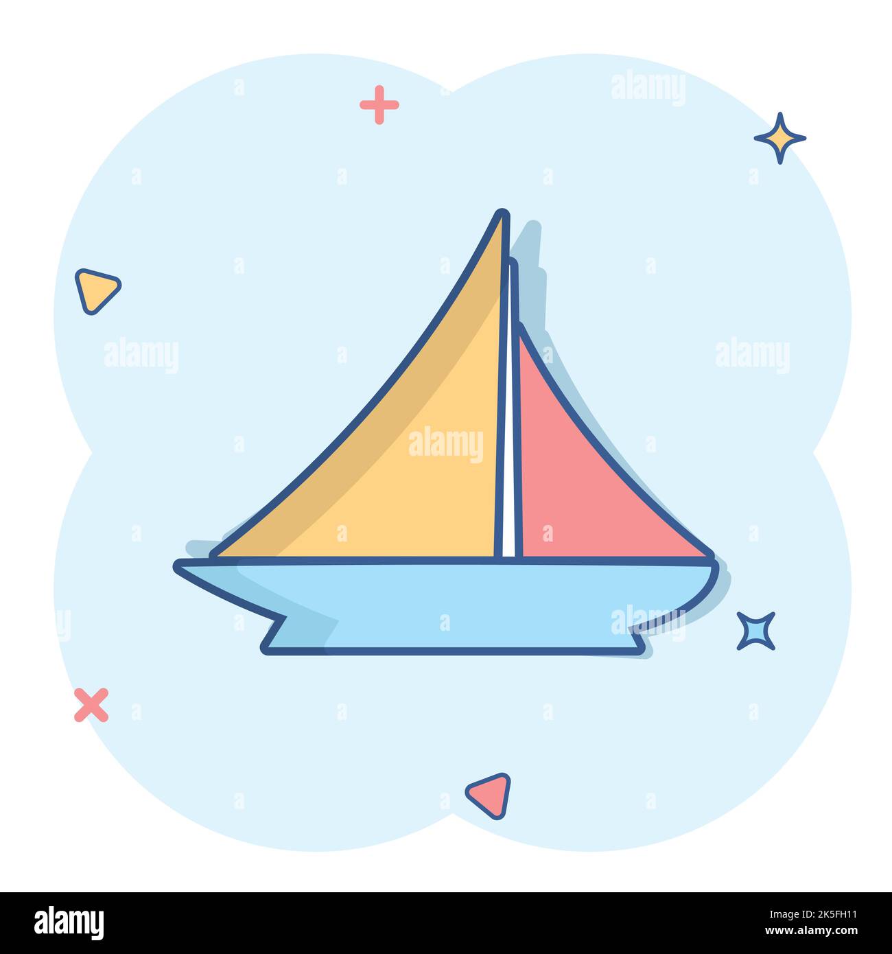 Ship cruise sign icon in comic style. Cargo boat vector cartoon ...