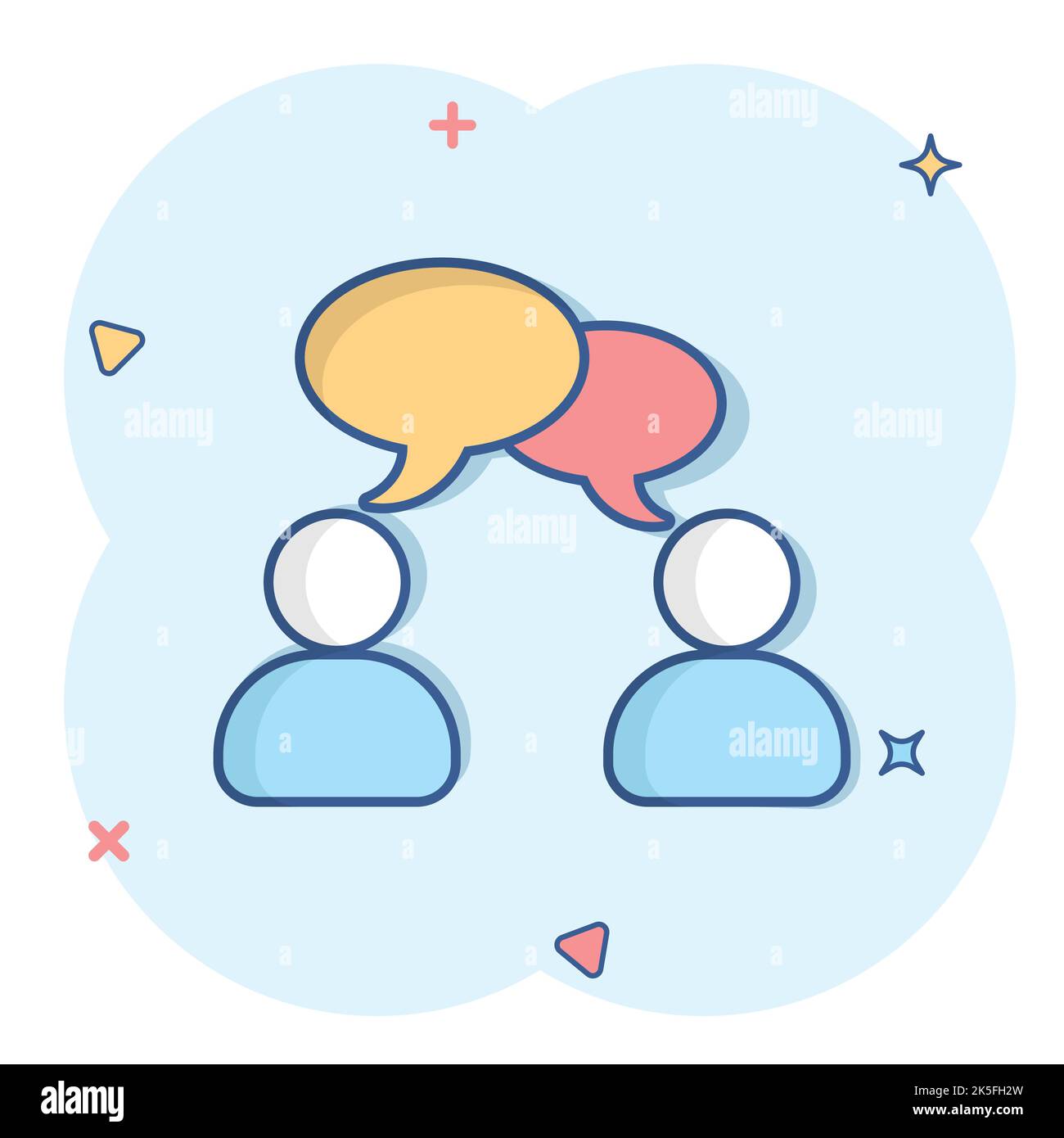 Speak chat sign icon in comic style. Bubble dialog vector cartoon ...