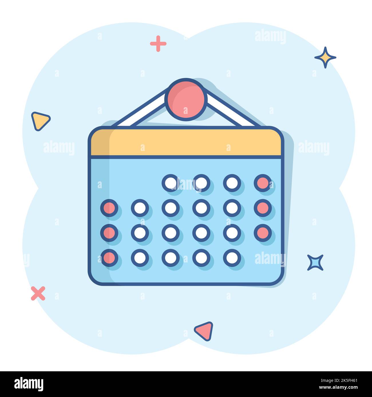 Calendar organizer icon in comic style. Appointment event vector ...