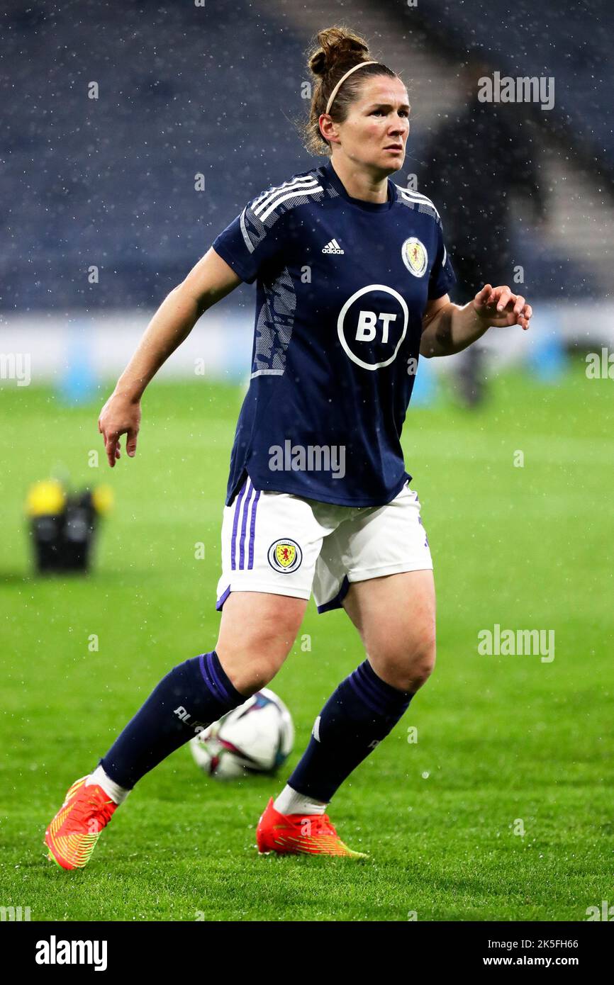 Emma Mitchell, a Scottish international football player, during a warm ...