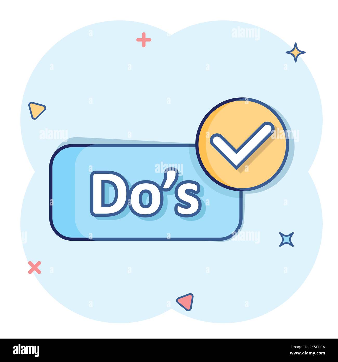 Do's sign icon in comic style. Like vector cartoon illustration. Yes ...