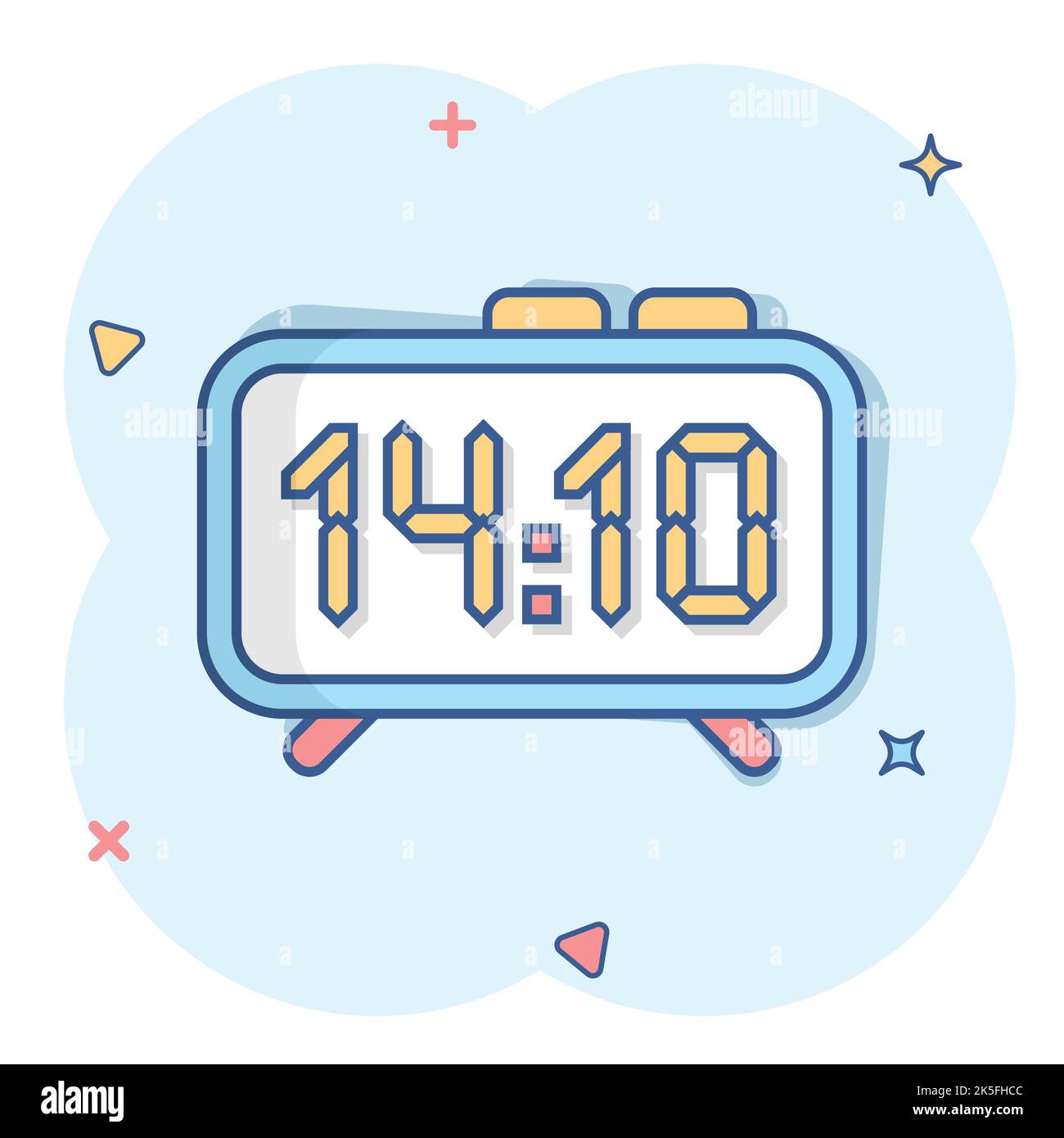 Clock sign icon in comic style. Time management vector cartoon ...