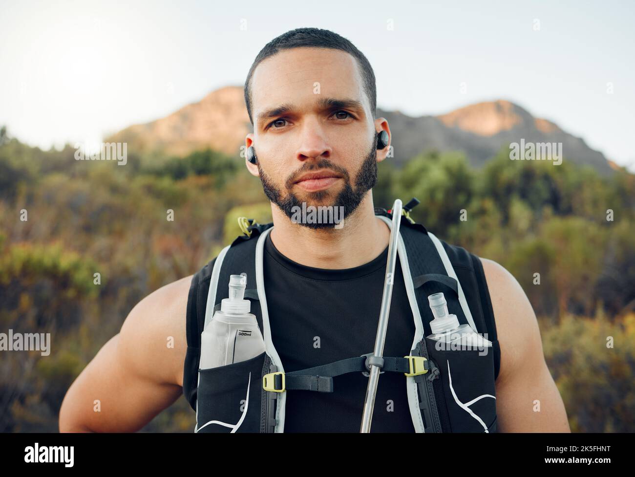 Man, fitness and hiking in mountains, nature environment and Colorado ...