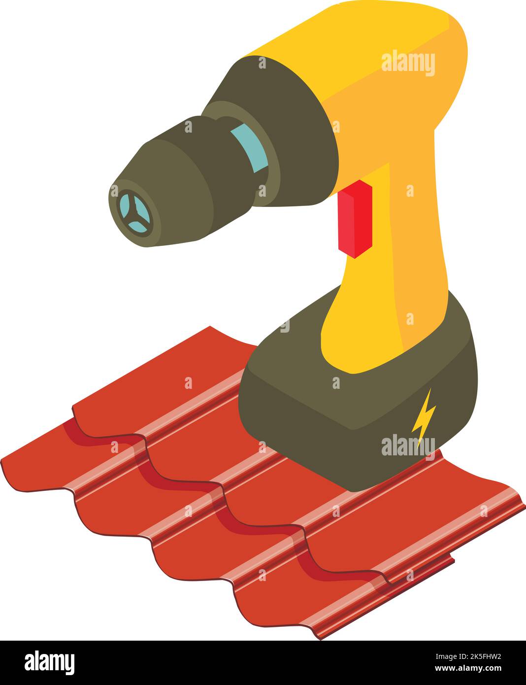 Roofing equipment icon isometric vector. Electric screwdriver on ...