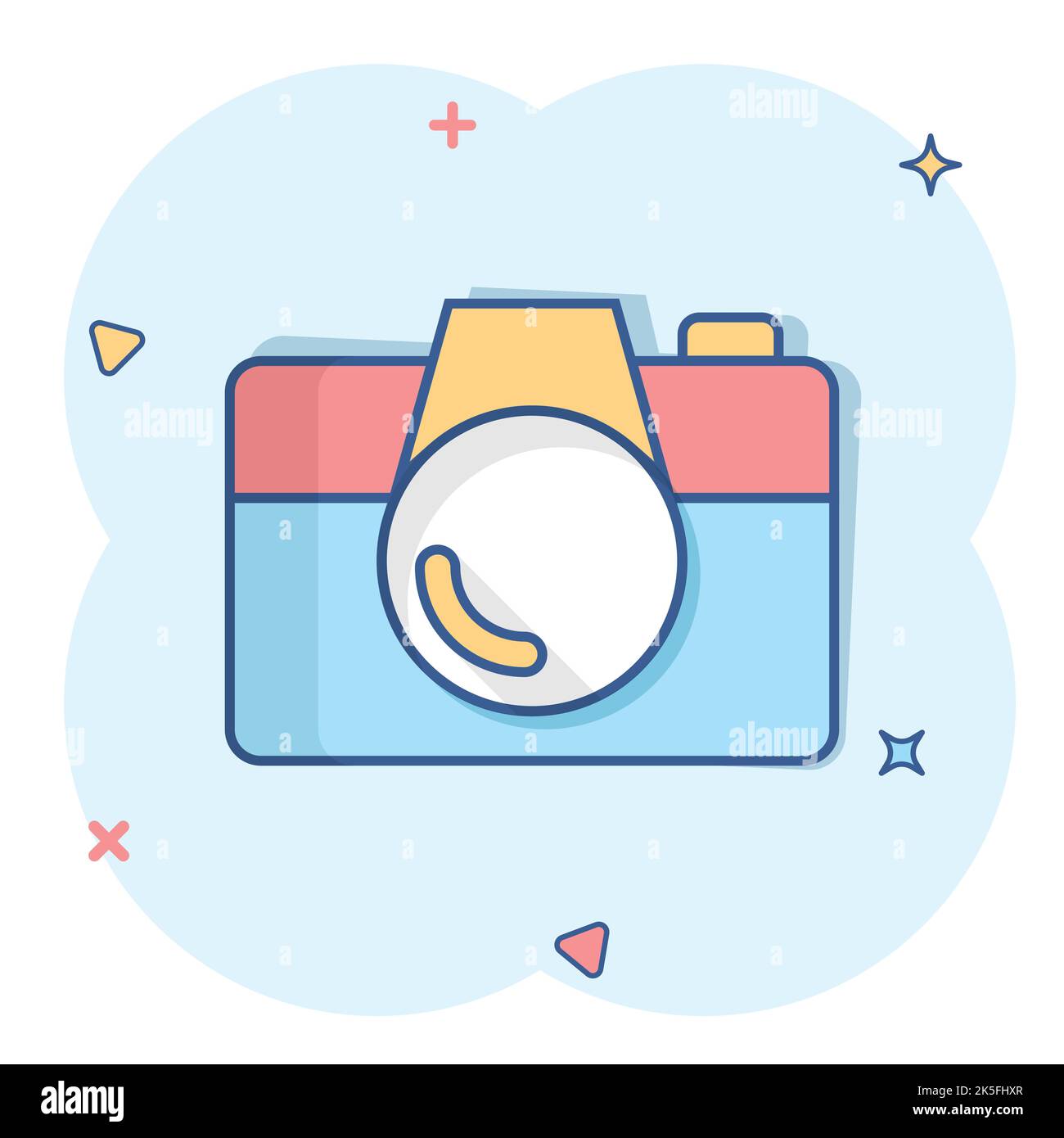 Camera device sign icon in comic style. Photography vector cartoon ...