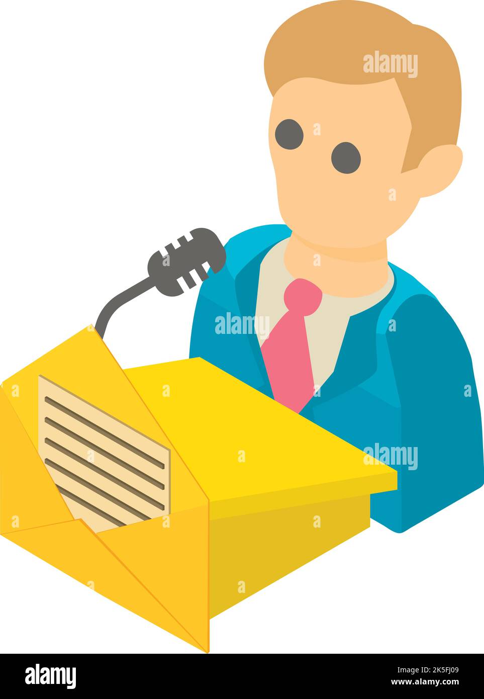 Candidate speech icon isometric vector. Election candidate behind the ...