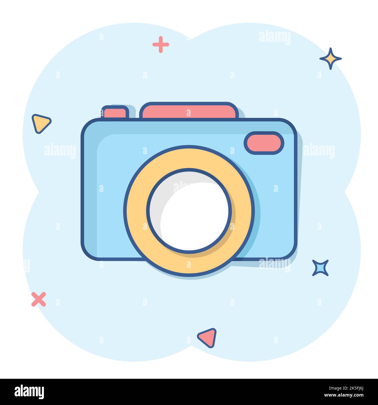 Camera device sign icon in comic style. Photography vector cartoon ...