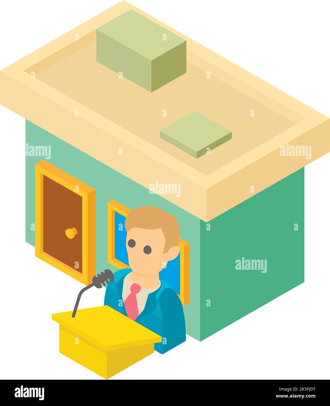 Election campaign icon isometric vector. Election candidate behind the ...