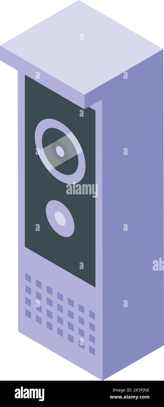 Door intercom icon isometric vector. Video camera. System bell Stock ...