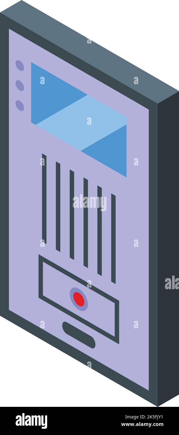 Entrance intercom icon isometric vector. Video door. Camera system ...