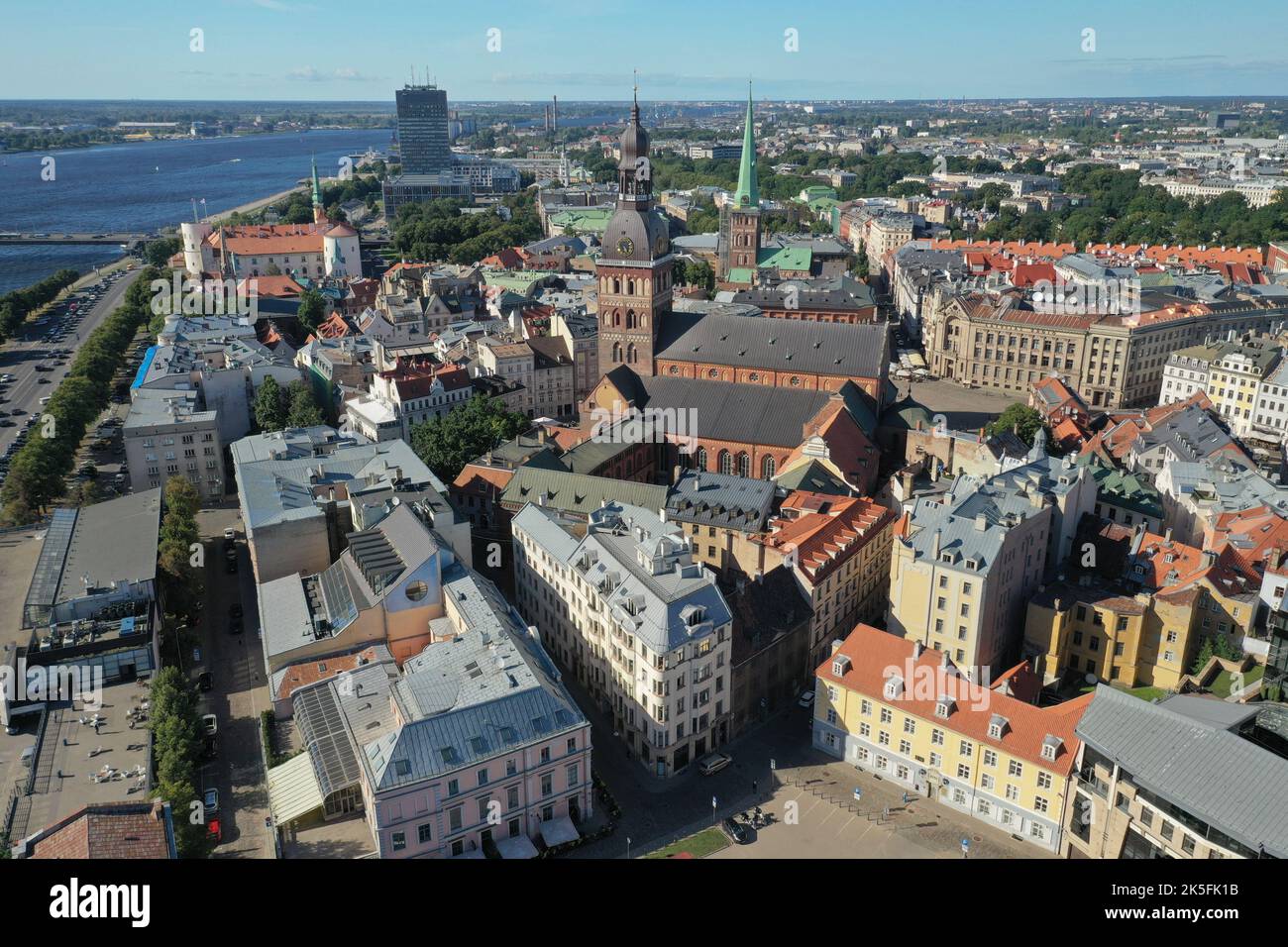 Riga City Centre Skyview capital of Latvia, Baltic States Stock Photo ...