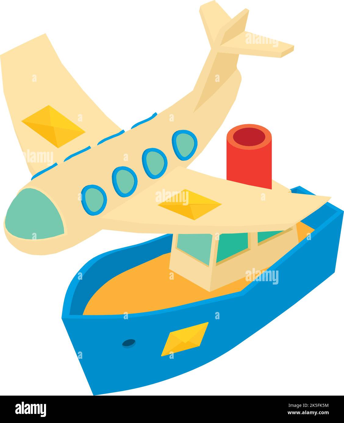 Correspondence delivery icon isometric vector. Flying plane and ...