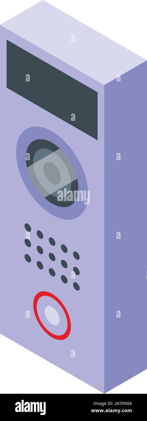 Intercom camera icon isometric vector. Video door. Bell security Stock ...