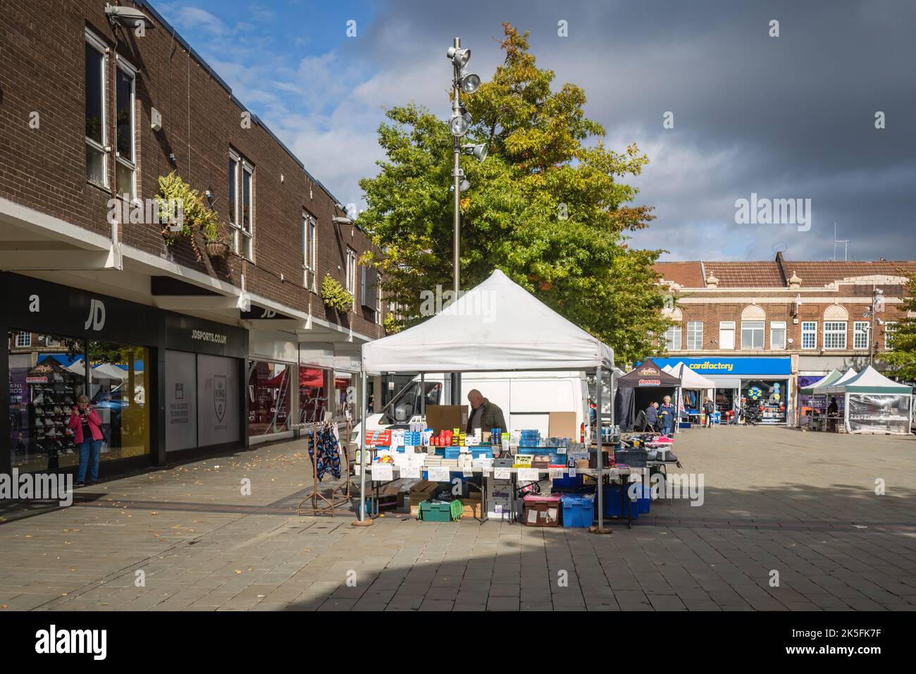 06.10.2022 St Helens, Merseyside, UK A vivacious street market that is ...