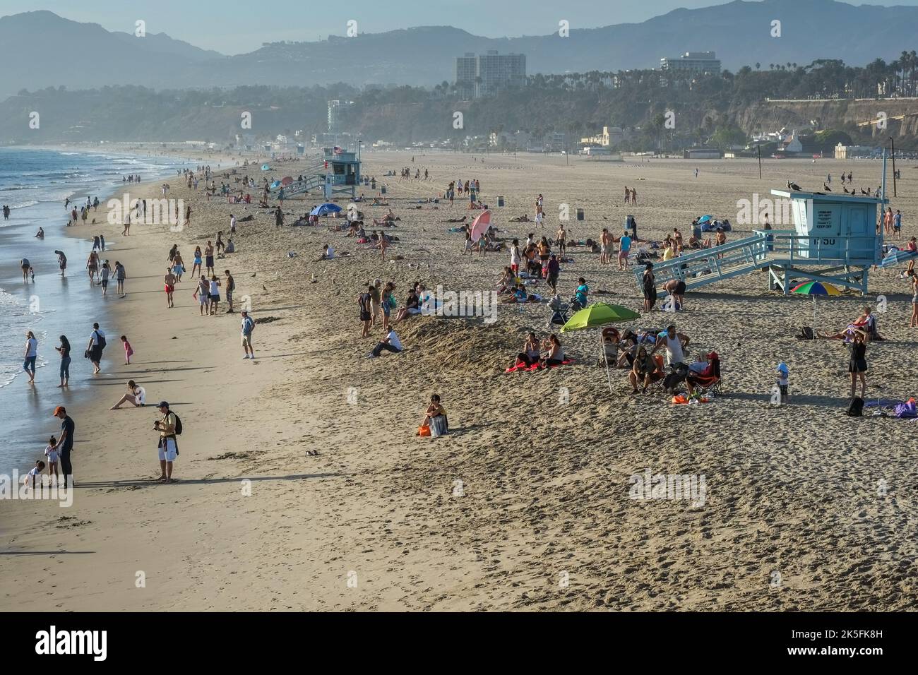 Santa Monica State Beach viewed from Santa Monica Pier is an iconic ...