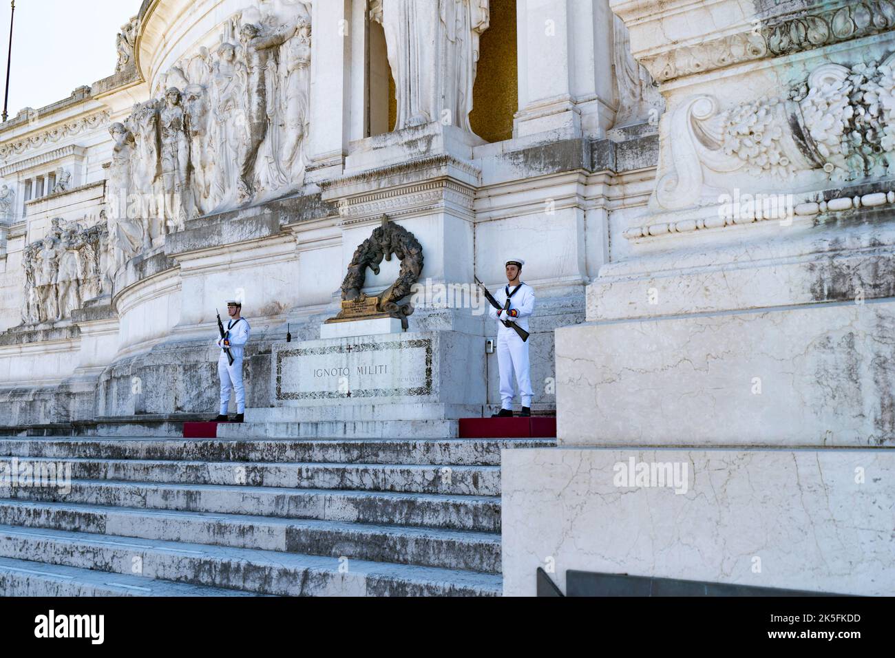 Soldiers guarding the Tomb of the Unknown Soldier. The Victor Emmanuel ...