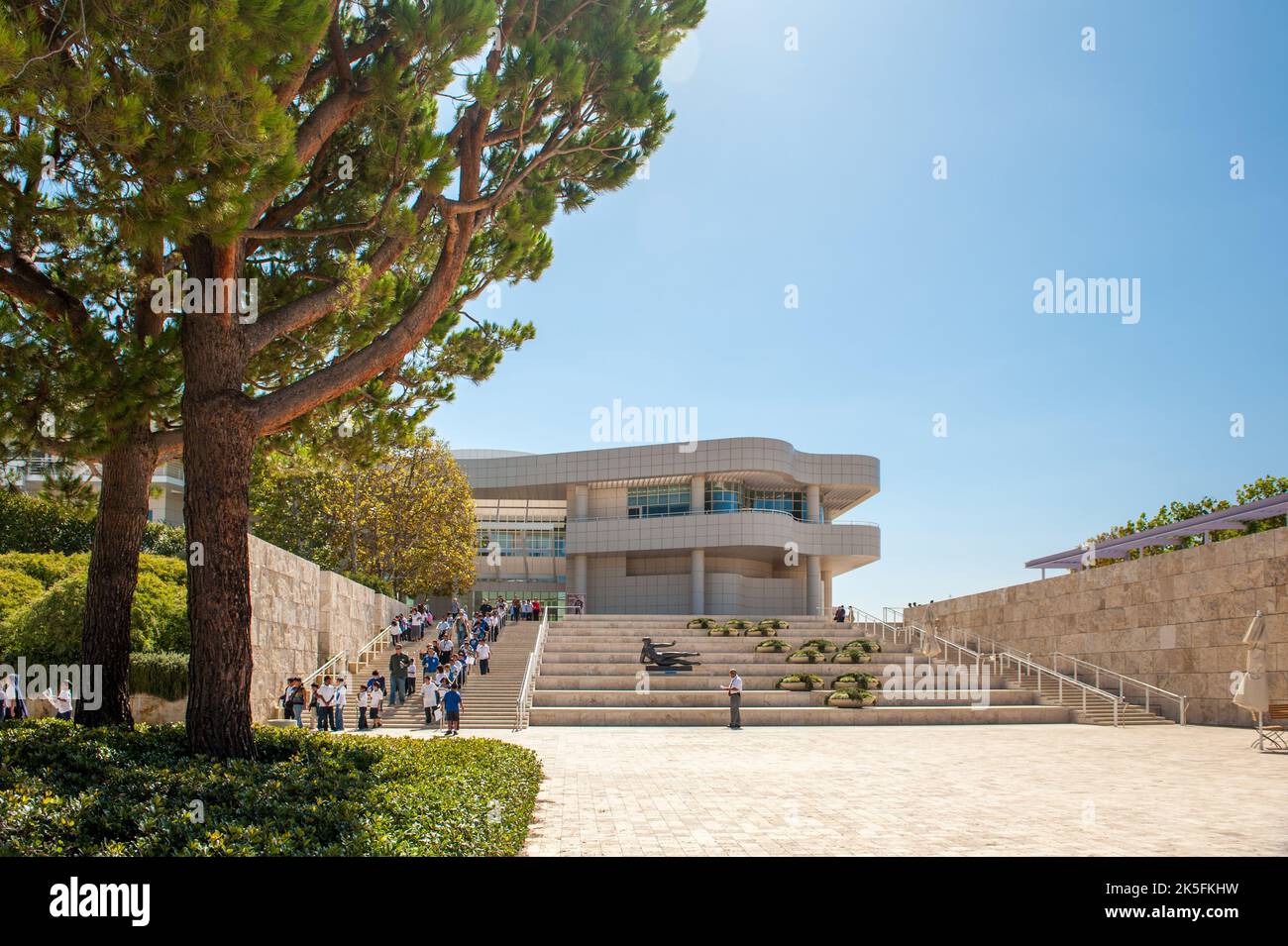 Entrance to The Getty Center. Located in Brentwood overlooking Los ...