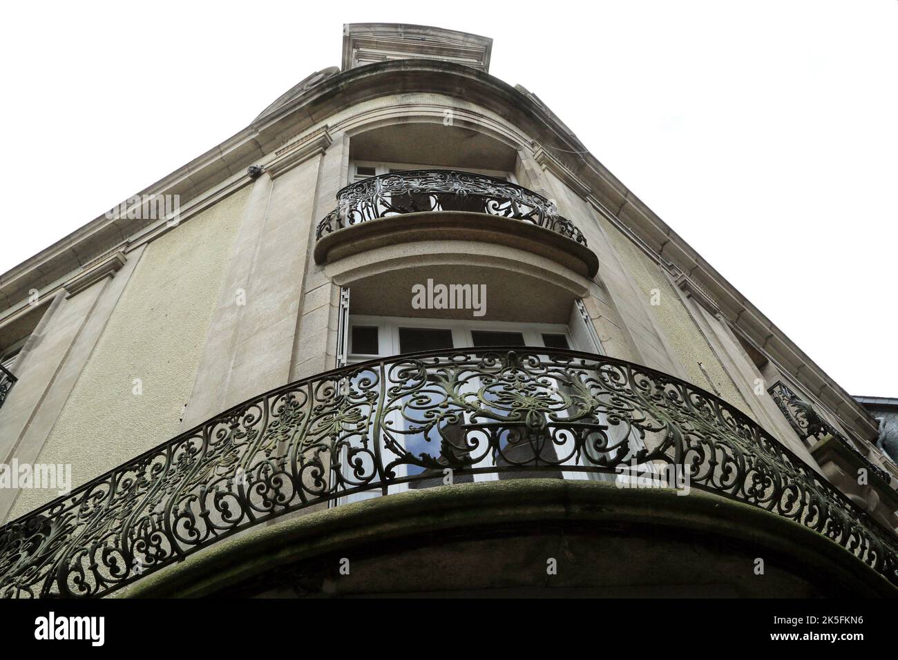 Building with iron balcony in Rue Saint Samson, Vannes, Morbihan ...